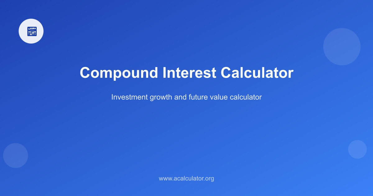 Compound Interest Calculator | Financial Calculators | www.acalculator.org